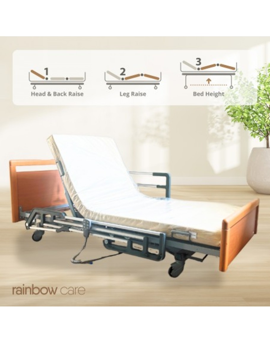 Livorno Premium Nursing Bed, Foldable Side Rails